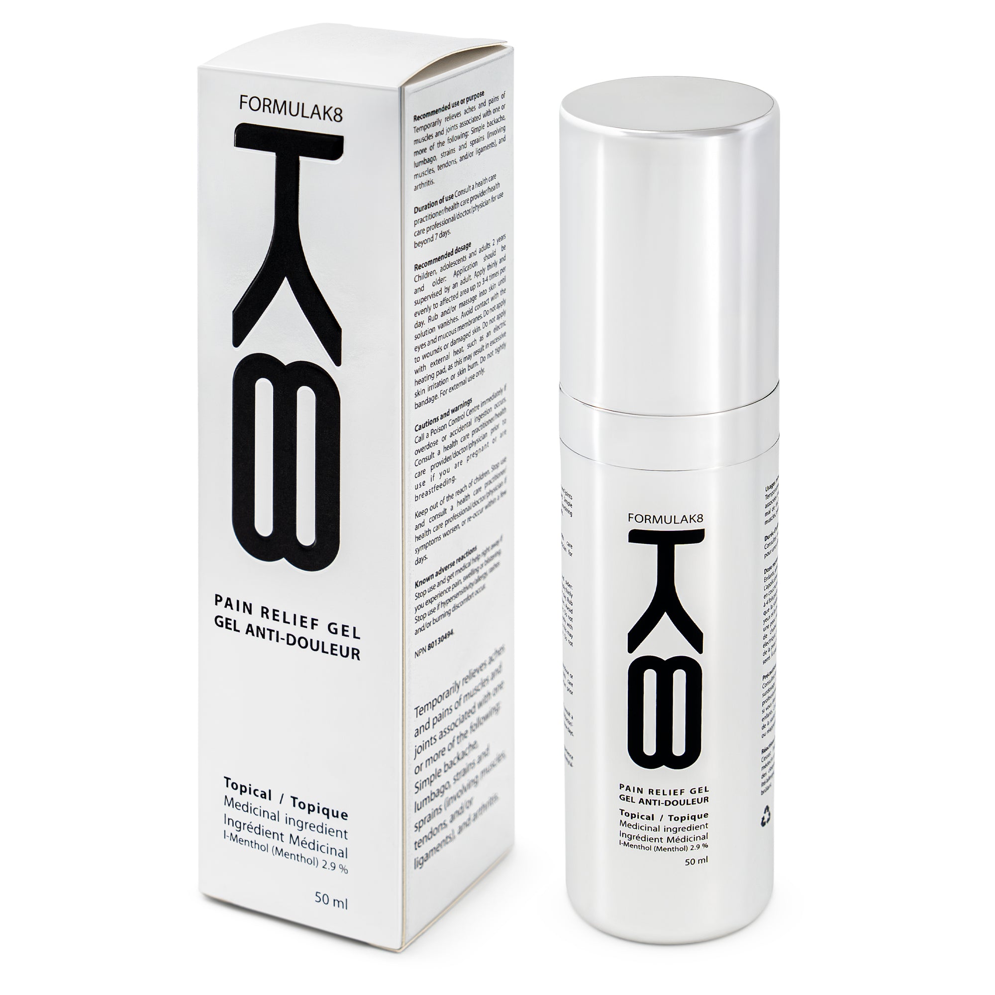 Natural Pain Relief Gel for Back Pain, Arthritis & Sprains | FormulaK8